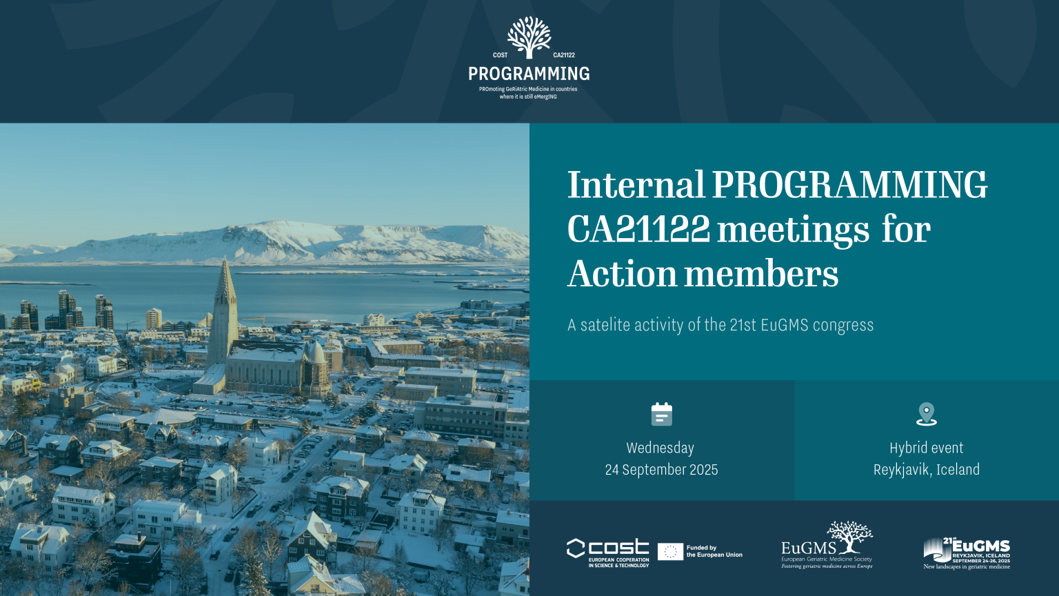 Internal PROGRAMMING CA21122 meetings for Action members – PROGRAMMING